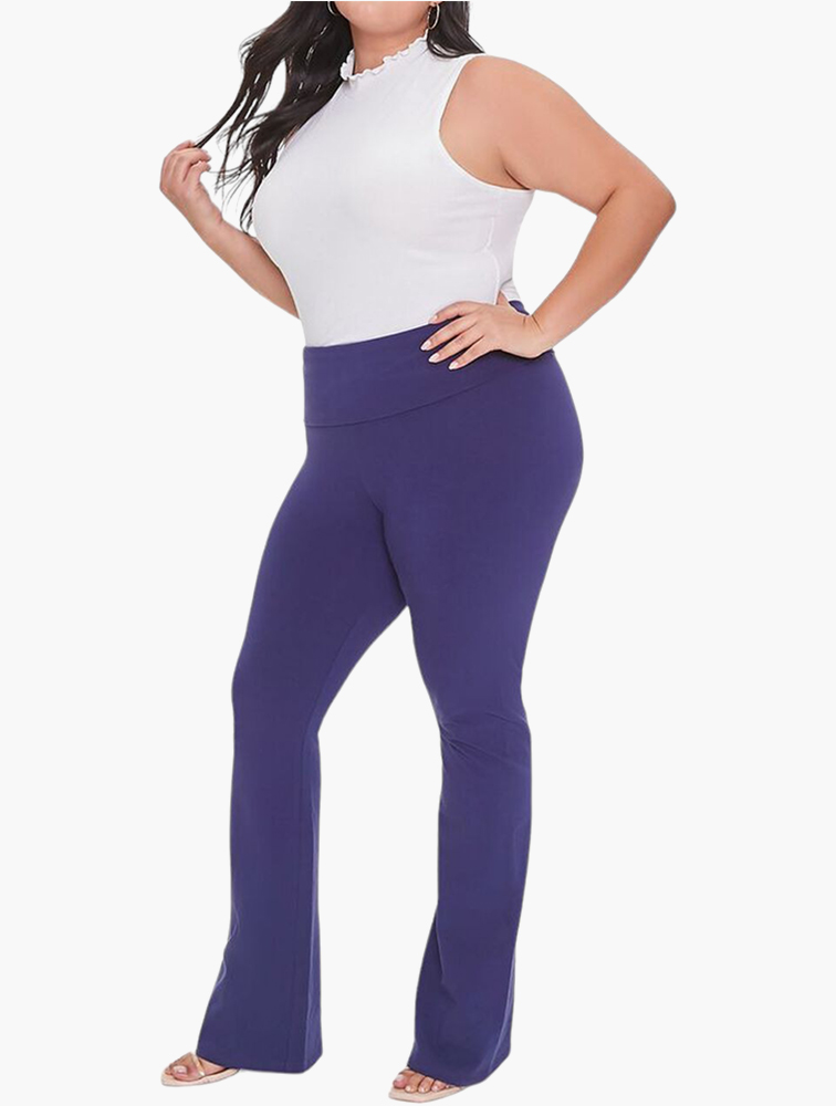 MyRunway | Shop Forever 21 Curve Blue Plus Size Flare Leggings for Women from MyRunway.co.za